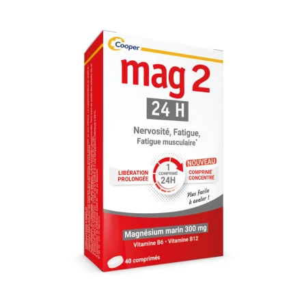 Magnésium, vitamines B6 et B12 - Mag2 24H Nervosité Fatigue