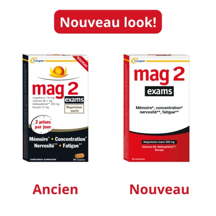 Magnésium Mémoire & Concentration - vitamine B6 - Mag2 Exams