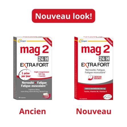 Magnésium 24H extra fort nervosité fatigue - Mag2 extra fort