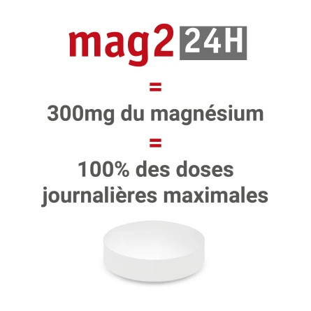 Magnésium, vitamines B6 et B12 - Mag2 24H Nervosité Fatigue