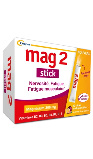 Magnesium fatigue & nervosité Mag2 stick fruit passion